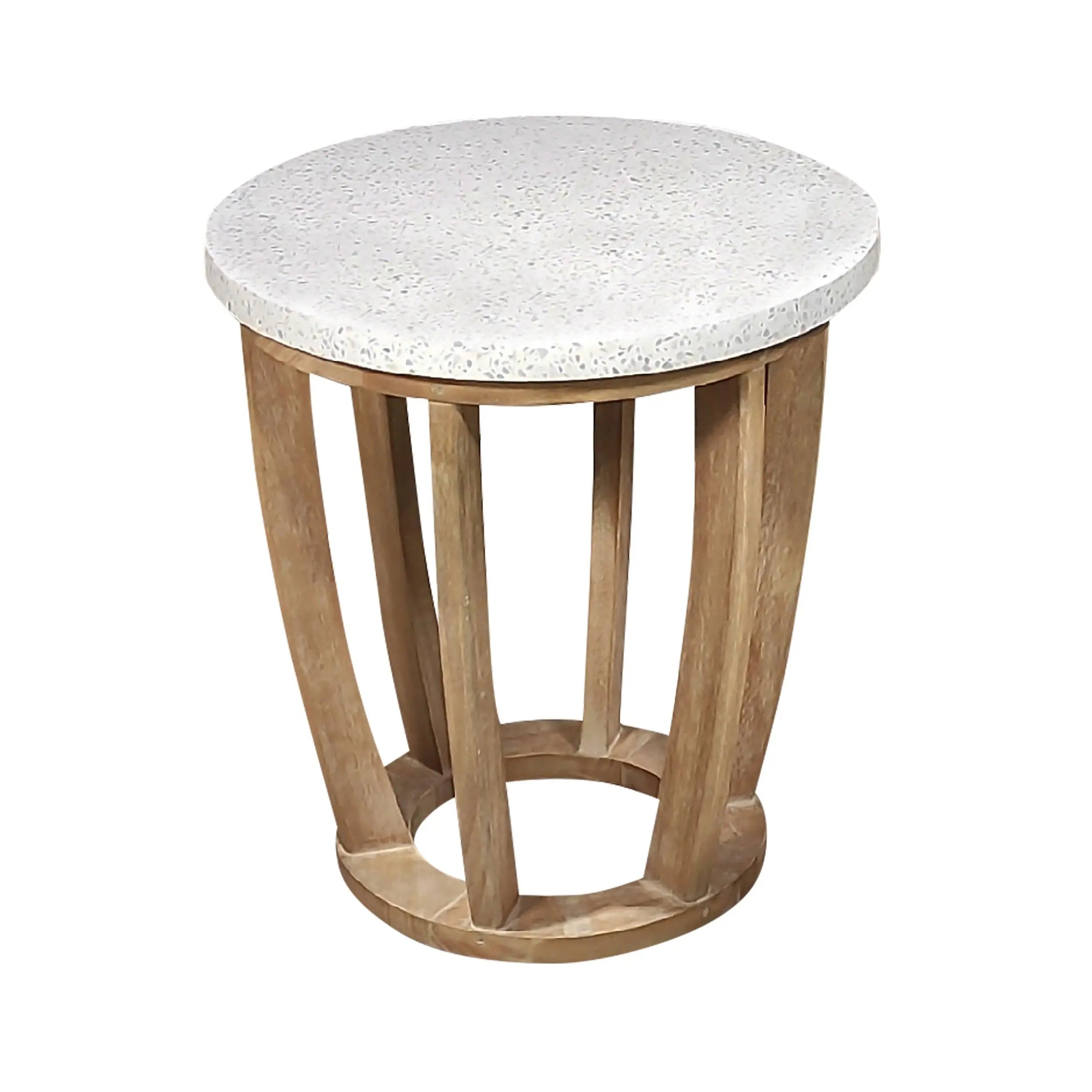 Mesa Bistro de Madera Teca Color Blanco WOODLAND-HUC28162 - – CasaEaster