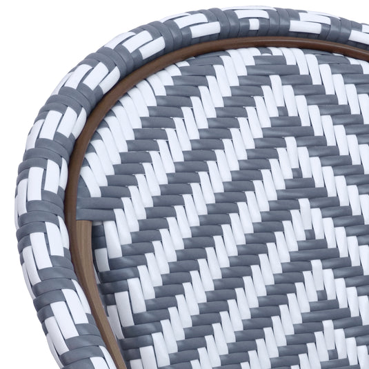 Silla de Rattan para exterior e interior Color Gris & blanco ROLADIN ...