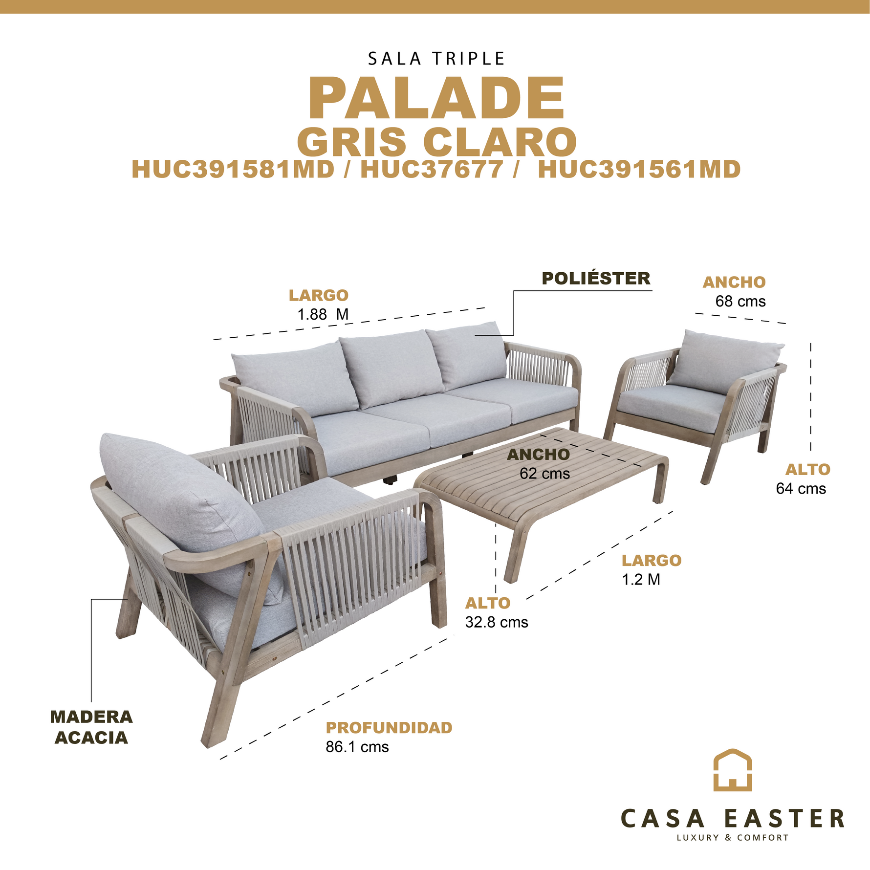 Set de Madera Palade Triple – CasaEaster