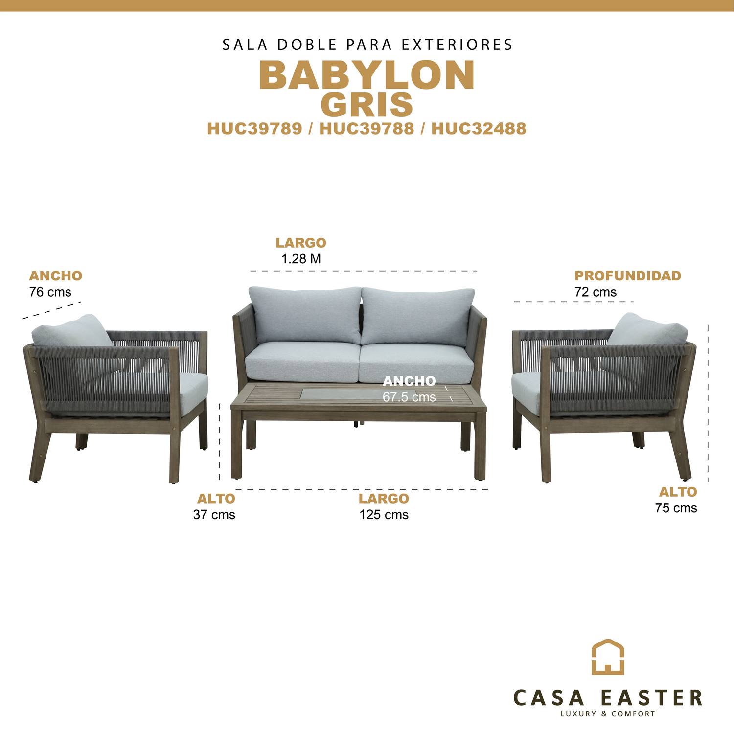 Set doble de Madera Babylon color Gris – CasaEaster