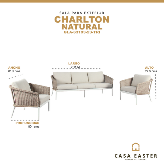 Set para interior y exterior color blanco Charlton HAM2011-TRI-BLA ...